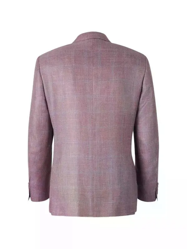 Canali Check-pattern Blazer - Purple