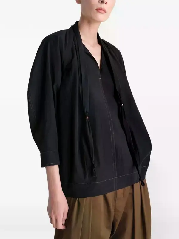 LEMAIRE Cotton Scarf Blouse - Black