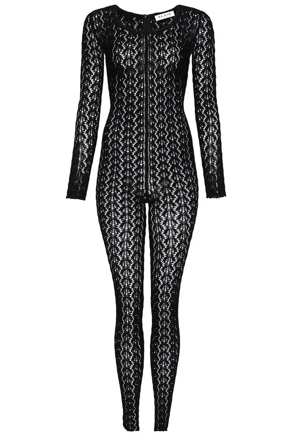 Alaïa Long Sleeve Catsuit - Noir Alaia