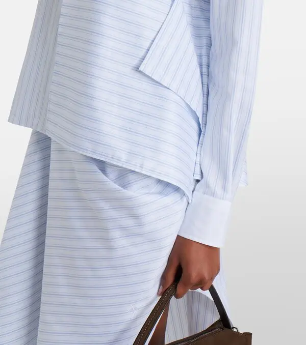 JW Anderson Striped Asymmetric Cotton Poplin Shirt