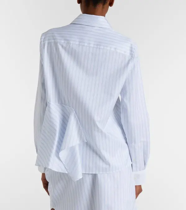 JW Anderson Striped Asymmetric Cotton Poplin Shirt