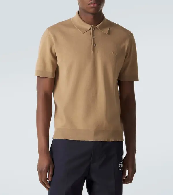 Gucci Interlocking G Silk And Cotton Polo Shirt