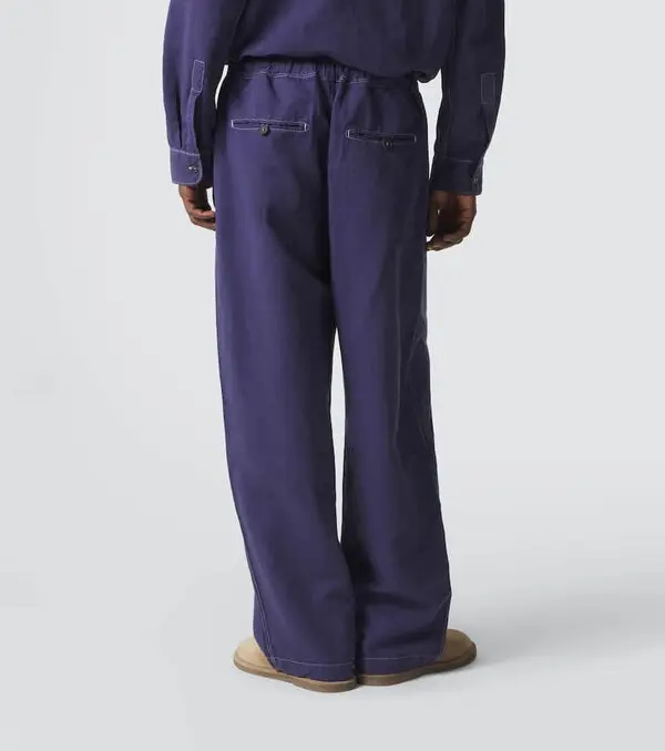 Studio Nicholson Sonny Cotton And Linen Wide-leg Pants
