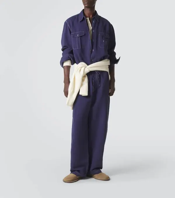 Studio Nicholson Sonny Cotton And Linen Wide-leg Pants