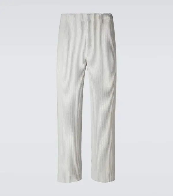 Issey Miyake Color Pleats Straight Pants - Grey