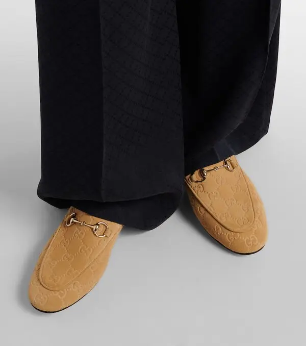 Gucci Horsebit Gg Suede Loafers