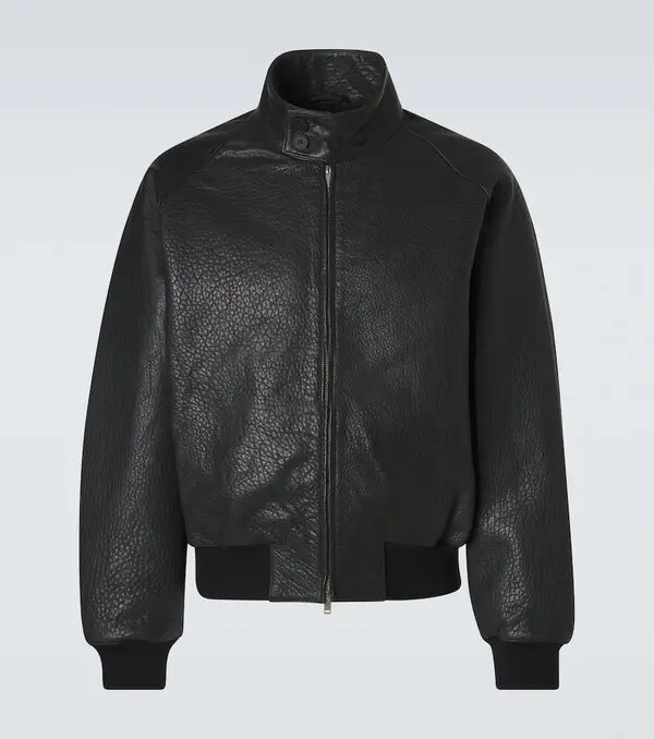 Studio Nicholson Leather Bomber Jacket