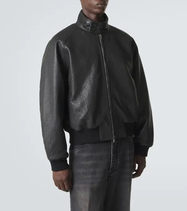 Studio Nicholson Leather Bomber Jacket