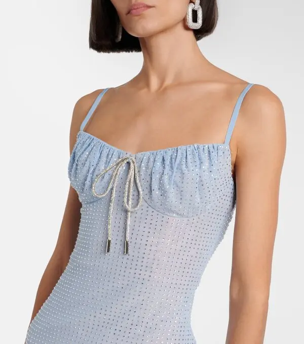 AREA Crystal-embellished Minidress