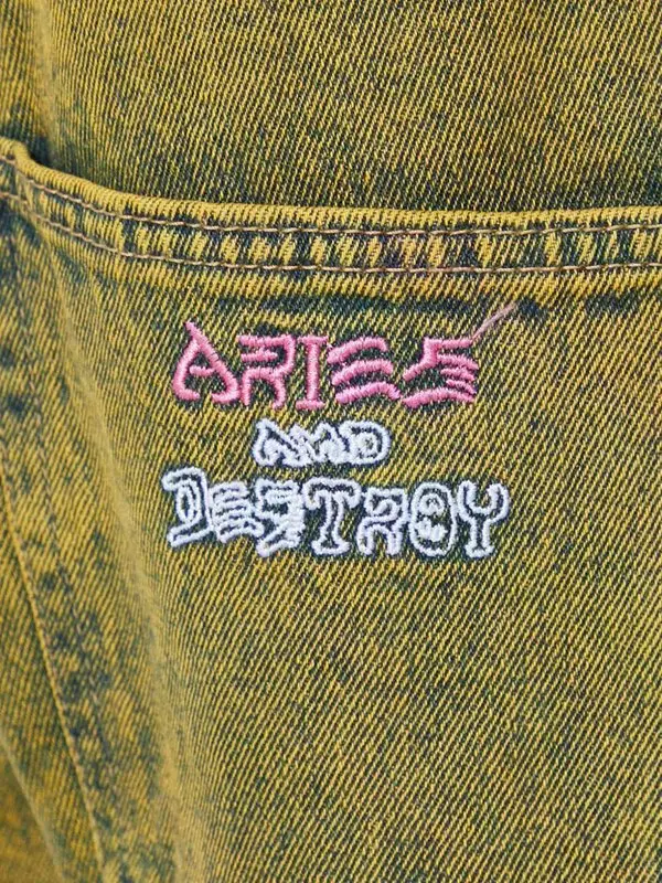 Aries Logo-embroidered Denim Jeans