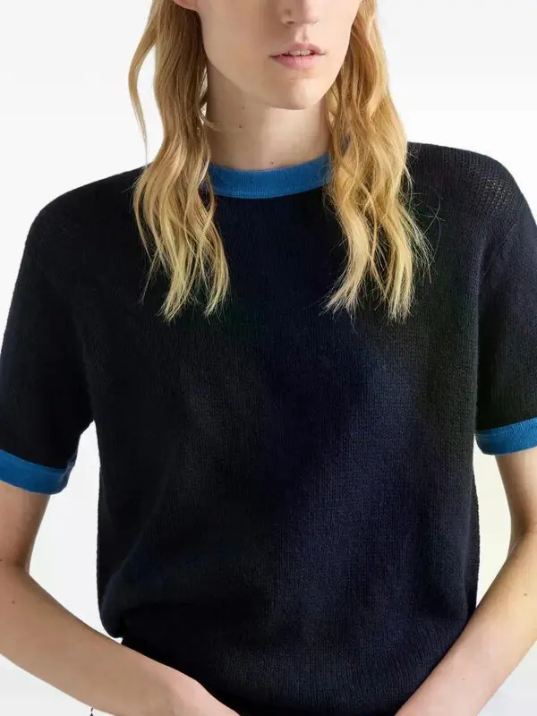 Prada Cashmere Crew-neck Sweater With Contrast Trim - Black