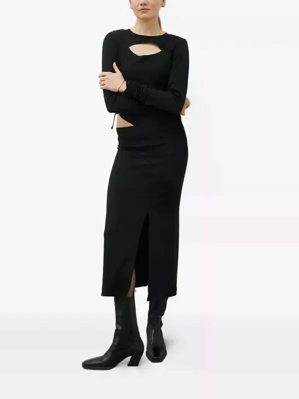 GESTUZ Cut-out Gathered Midi Dress
