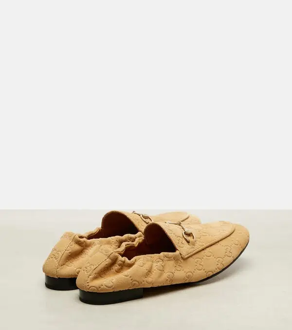 Gucci Horsebit Suede Loafers - Beige