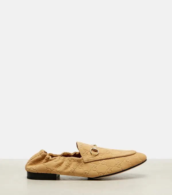 Gucci Horsebit Suede Loafers - Beige