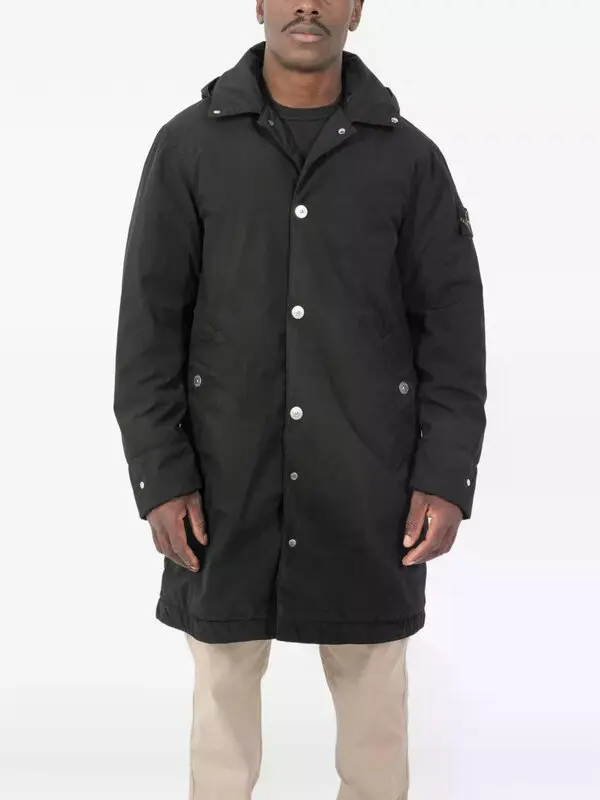 Stone Island Buttoned Hooded Coat