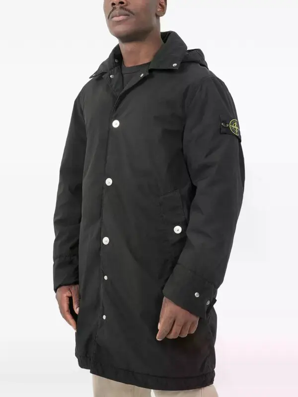 Stone Island Buttoned Hooded Coat