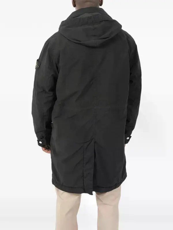 Stone Island Buttoned Hooded Coat