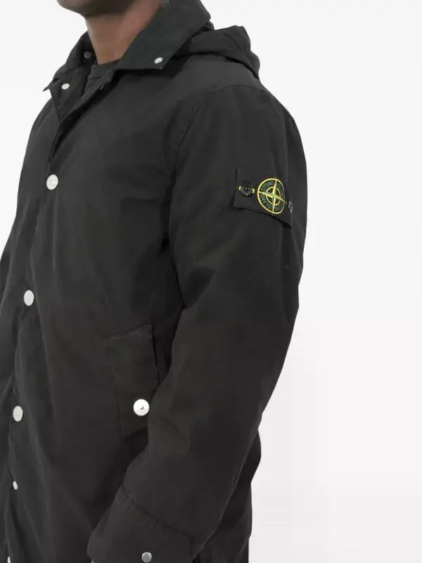 Stone Island Buttoned Hooded Coat