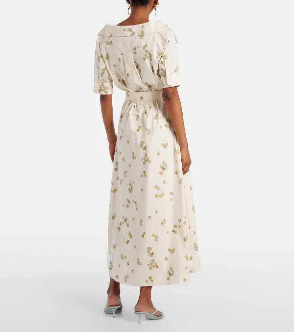 Altuzarra Lydia Floral Cotton-blend Wrap Dress - White