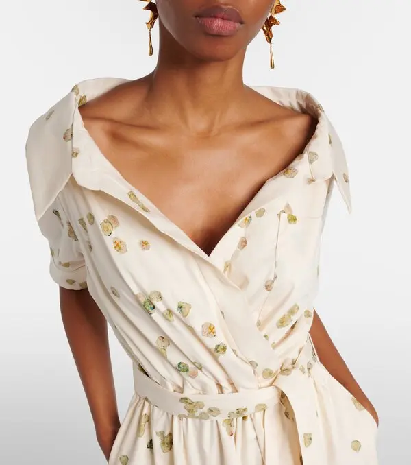 Altuzarra Lydia Floral Cotton-blend Wrap Dress - White