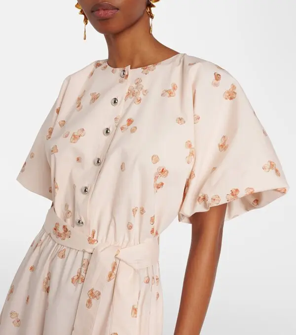 Altuzarra Paulinia Floral Cotton-blend Midi Dress - Pink