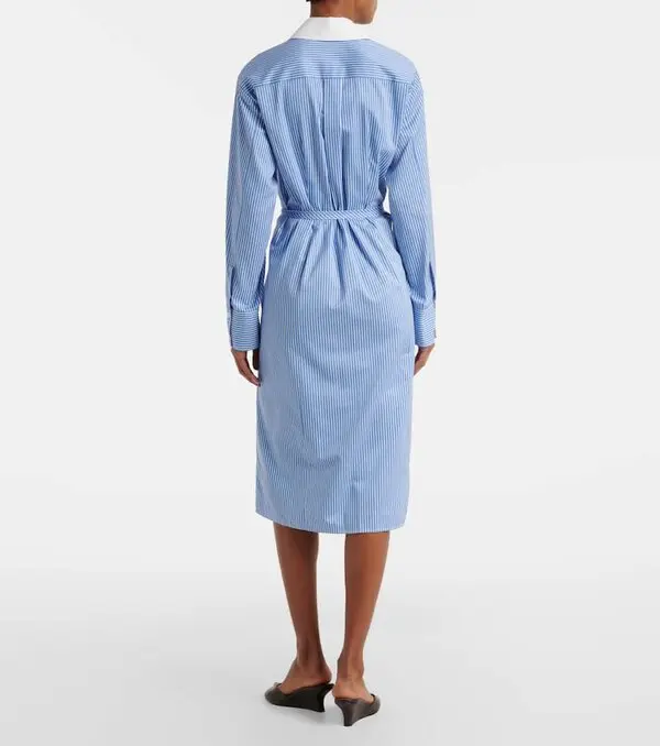 altuzarra shirt dress Altuzarra Women's Floyd Striped Cotton Maxi Shirtdress - Azure Stripe
