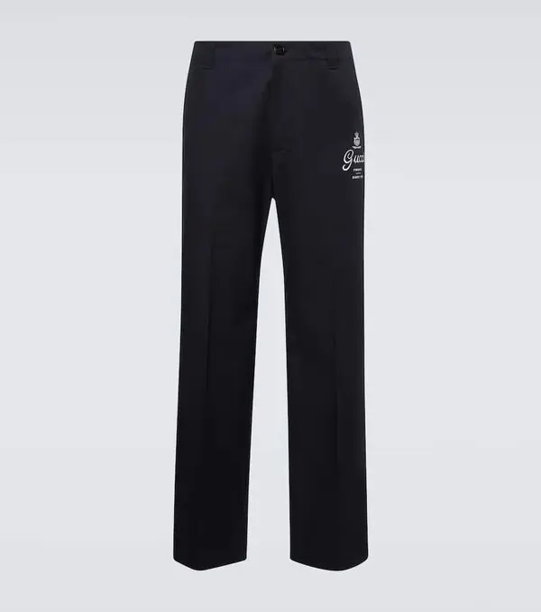 Gucci Printed Cotton Twill Straight Pants