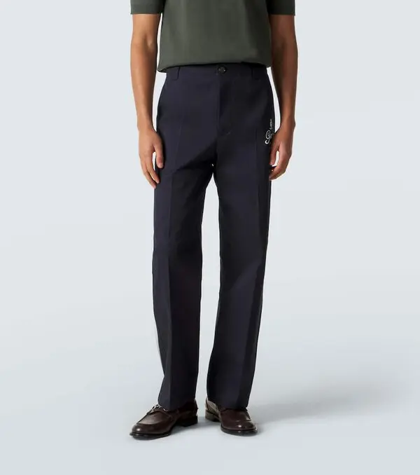 Gucci Printed Cotton Twill Straight Pants