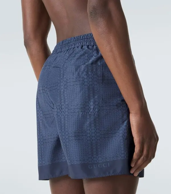 Gucci Interlocking G Poplin Swim Trunks