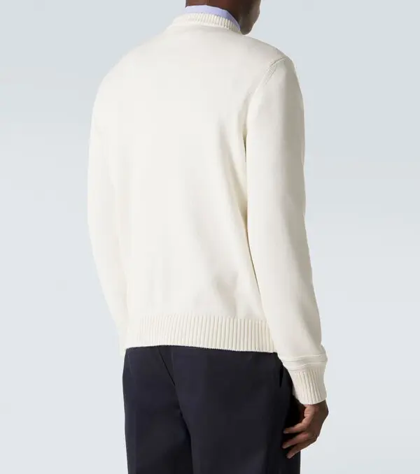 Gucci Logo Cotton And Wool Crewneck Sweater - White