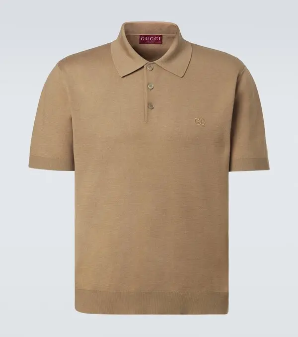 Gucci Interlocking G Silk And Cotton Polo Shirt