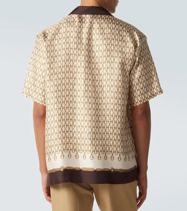 Gucci Printed Silk Twill Bowling Shirt