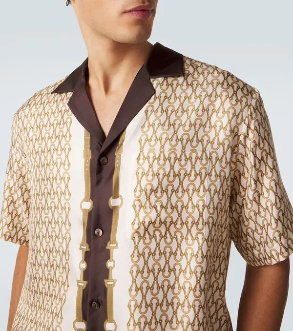 Gucci Printed Silk Twill Bowling Shirt