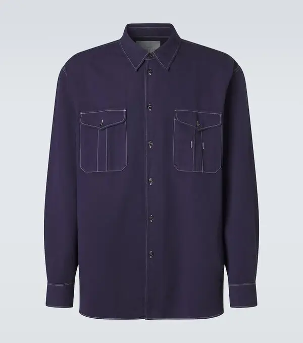 Studio Nicholson Louro Cotton And Linen Shirt - Blue