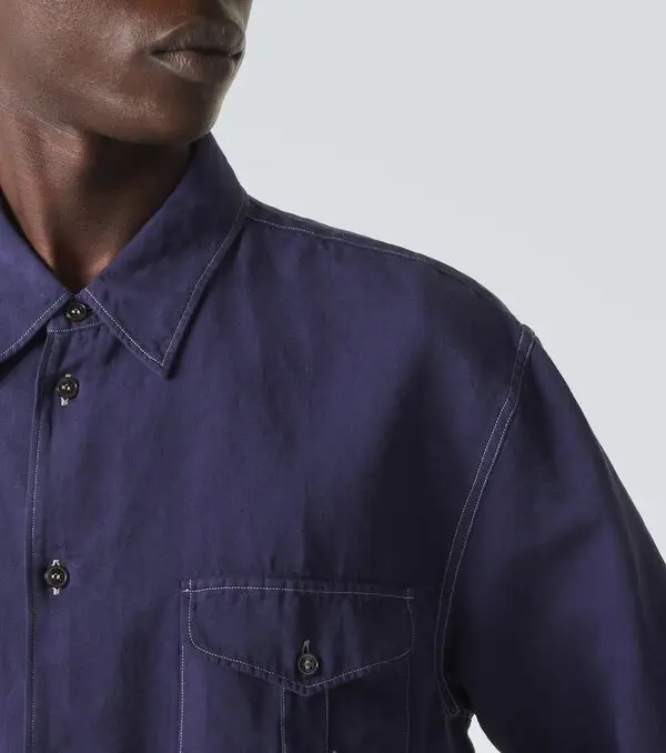 Studio Nicholson Louro Cotton And Linen Shirt - Blue