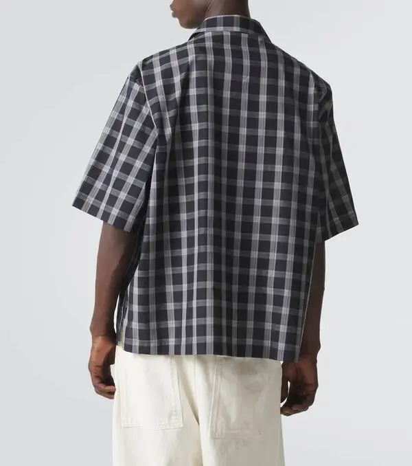 Studio Nicholson Kline Checked Cotton Bowling Shirt - Black