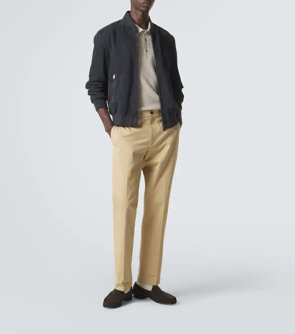 Sunspel Knitted Cotton Polo Shirt - Beige