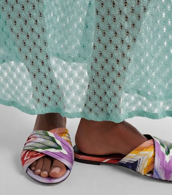 Missoni Ada Chevron Twill Slides - Multicoloured