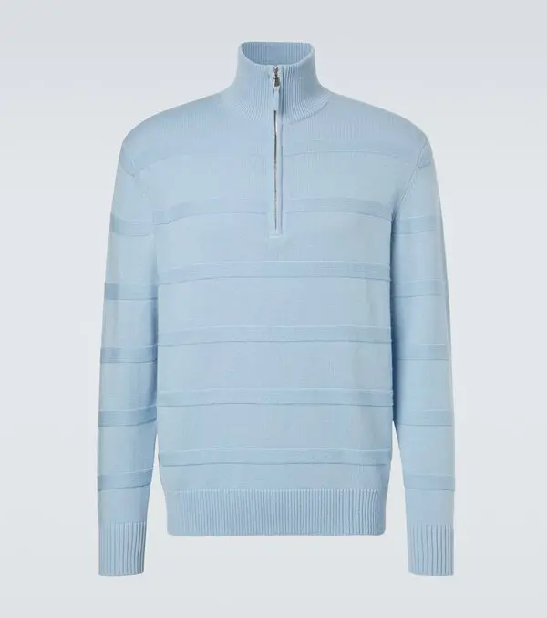 ALLUDE Cotton And Cashmere Turtleneck Sweater - Blue