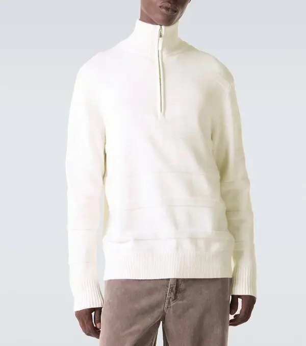 ALLUDE Cotton And Cashmere Turtleneck Sweater - White
