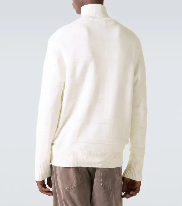 ALLUDE Cotton And Cashmere Turtleneck Sweater - White