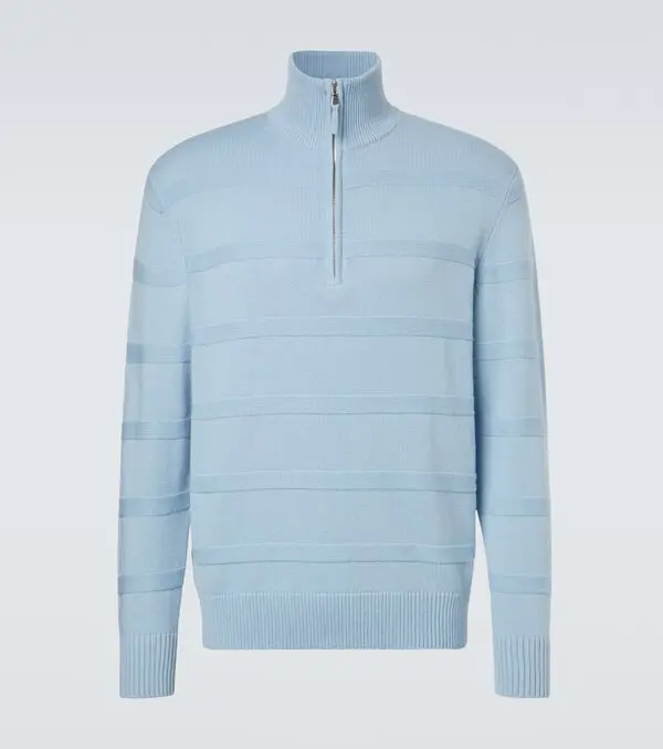ALLUDE Cotton And Cashmere Turtleneck Sweater - Blue