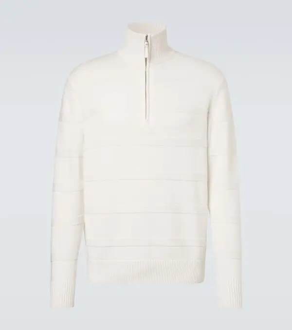 ALLUDE Cotton And Cashmere Turtleneck Sweater - White