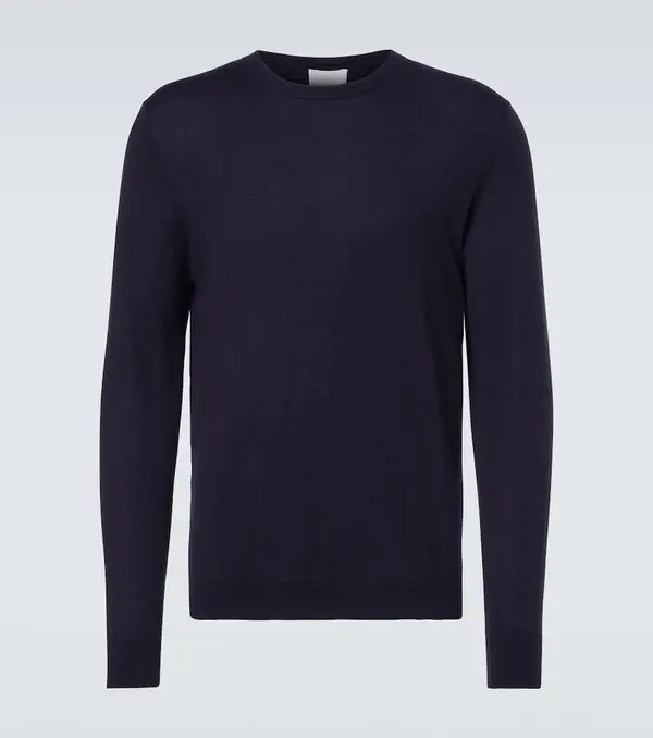 ALLUDE Virgin Wool Crewneck Sweater - Blue