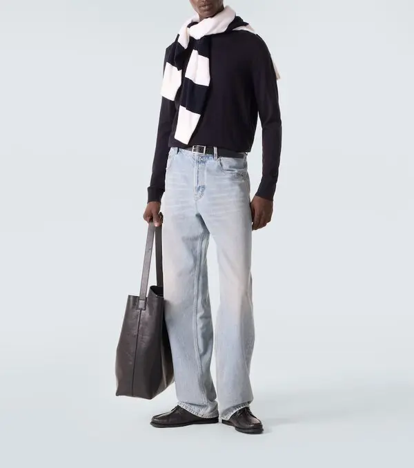 ALLUDE Virgin Wool Crewneck Sweater - Blue