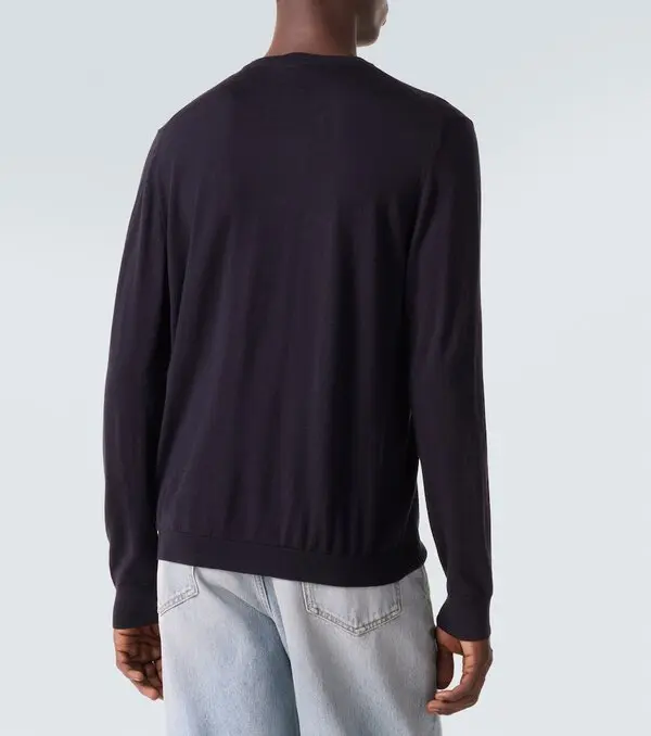 ALLUDE Virgin Wool Crewneck Sweater - Blue