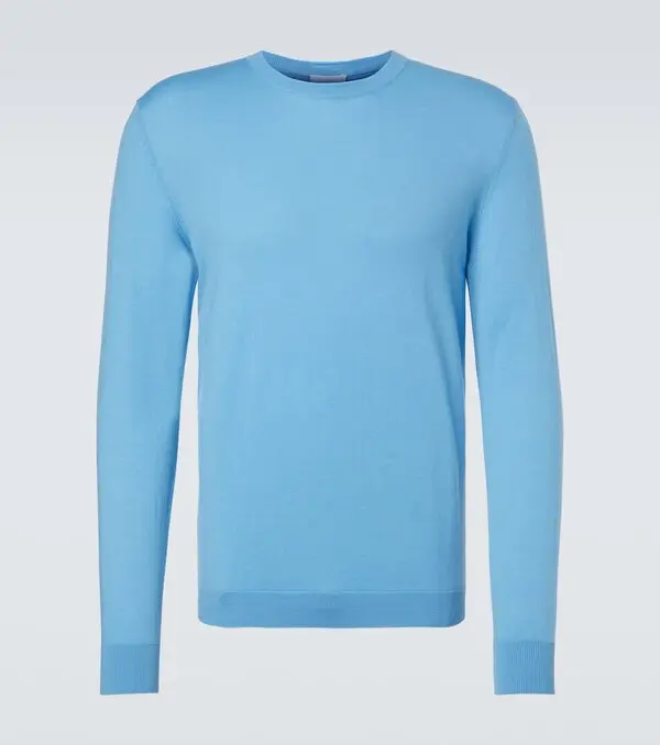ALLUDE Virgin Wool Crewneck Sweater - Blue
