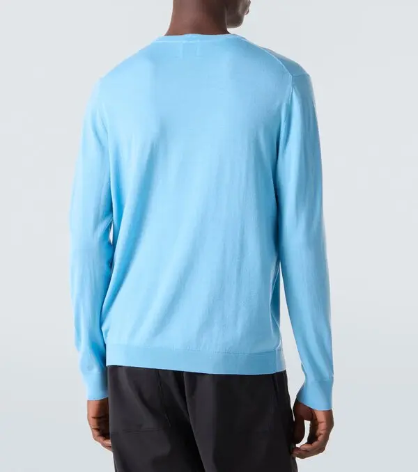 ALLUDE Virgin Wool Crewneck Sweater - Blue
