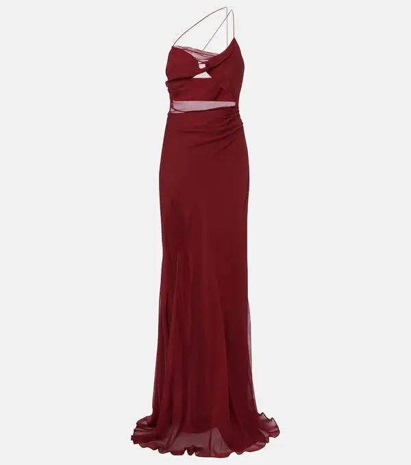 THE SEI Sheer Silk Chiffon Gown