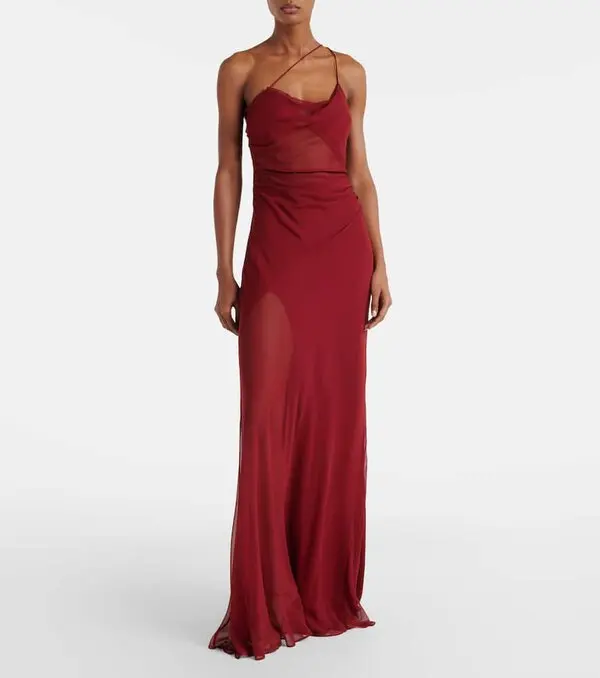 THE SEI Sheer Silk Chiffon Gown